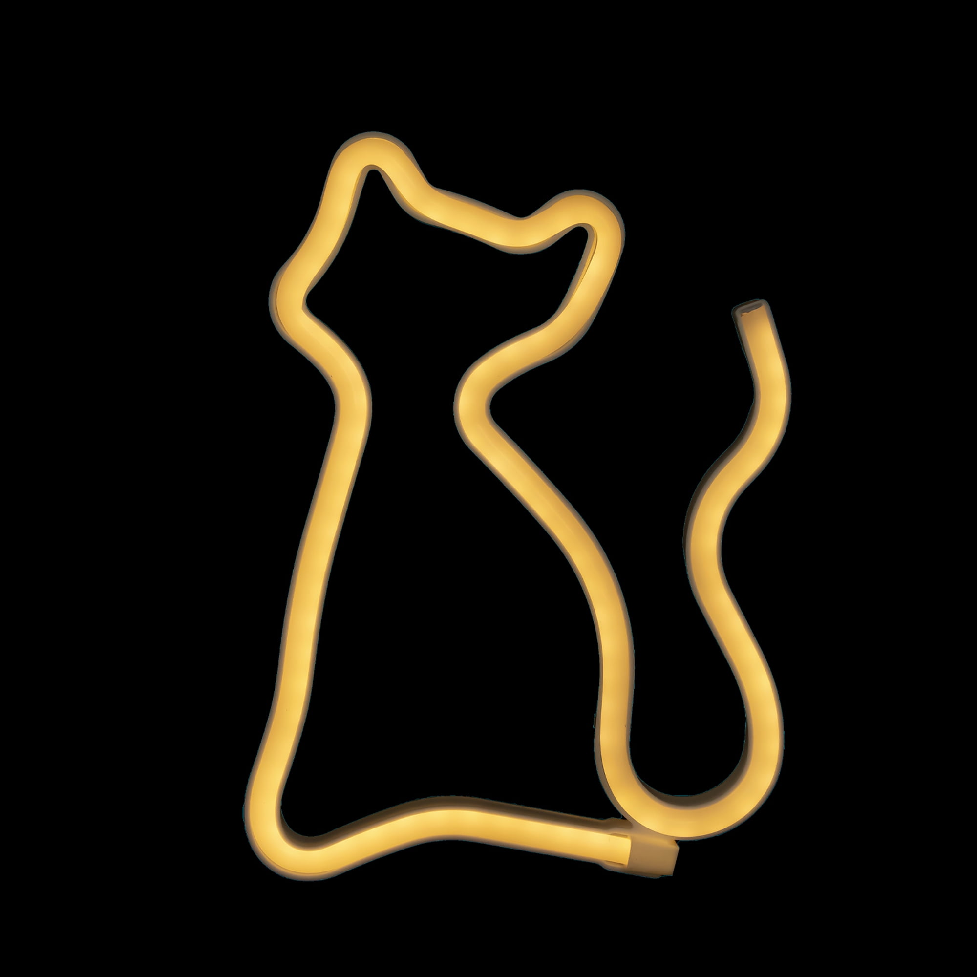 Northlight 9" White Cat LED Neon Style Sign - Modern Indoor Battery ...