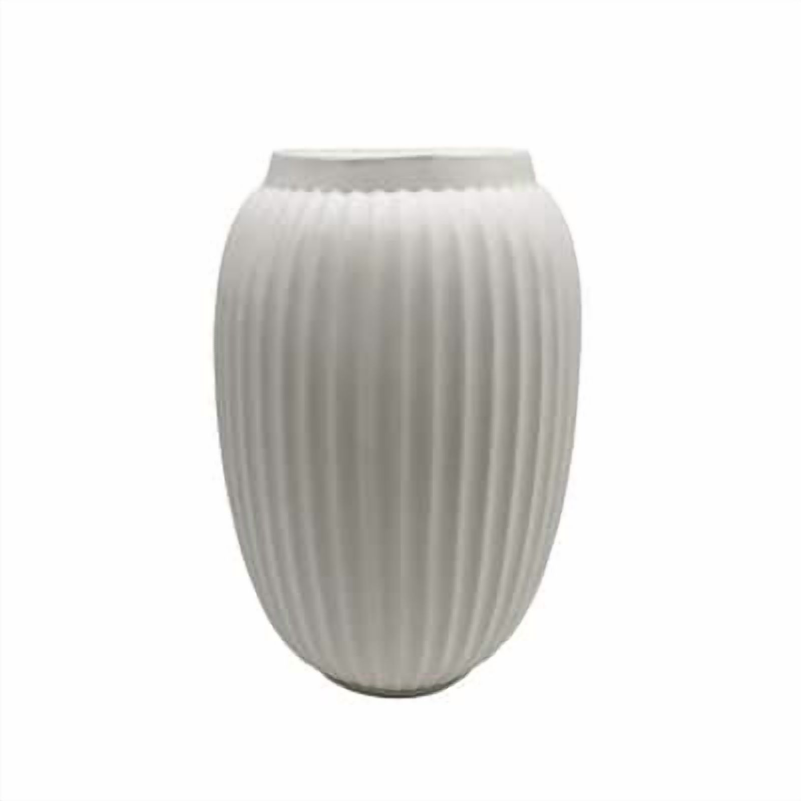 9" White Geometric Fluted Ceramic Vase by Ashland - Modern Decorative ...