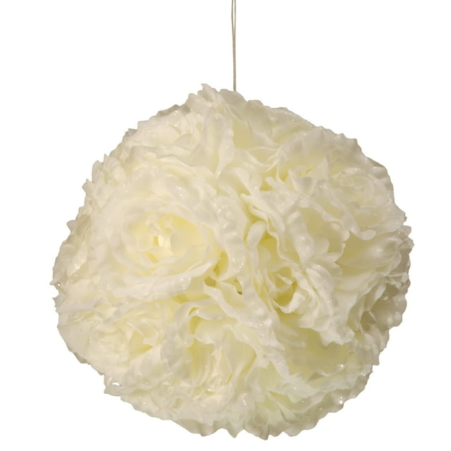 9" White Rose Hanging Ball - Walmart.com