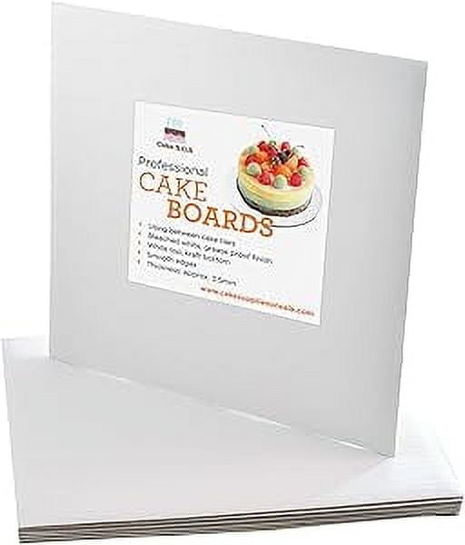 9" White Square Coated Cakeboard,Waxed Greaseproof, Disposable ...