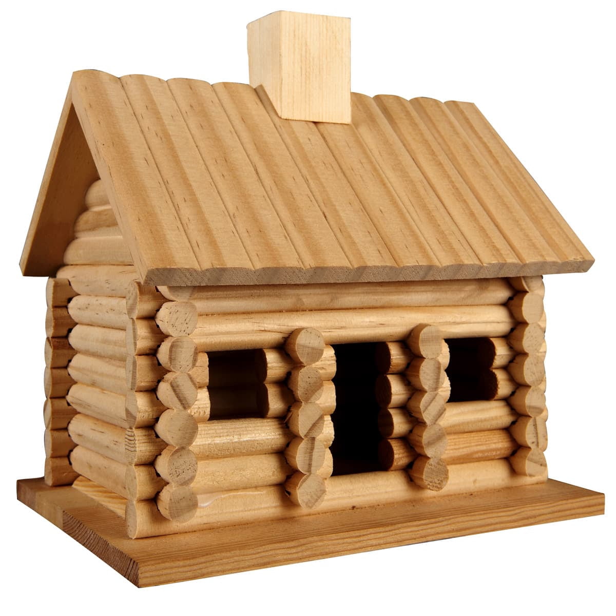 9" Wooden Log Cabin Birdhouse by Make Market - Unfinished Hanging ...