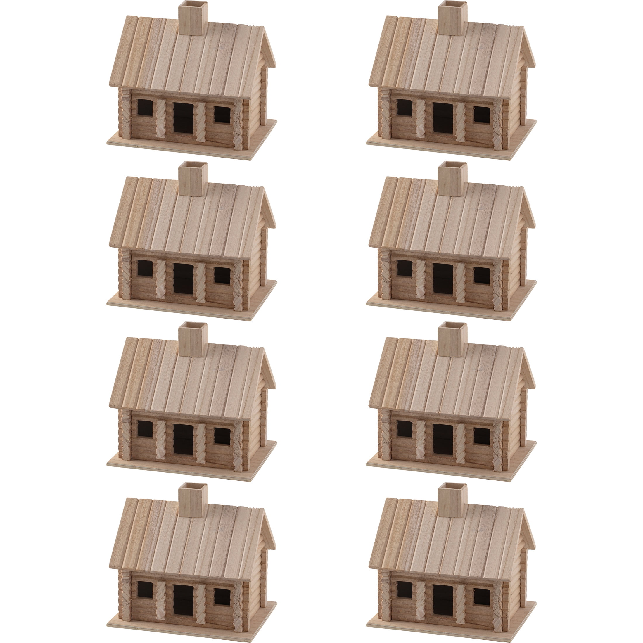9" Wooden Log Cabin Birdhouse by Make Market - Unfinished Hanging ...