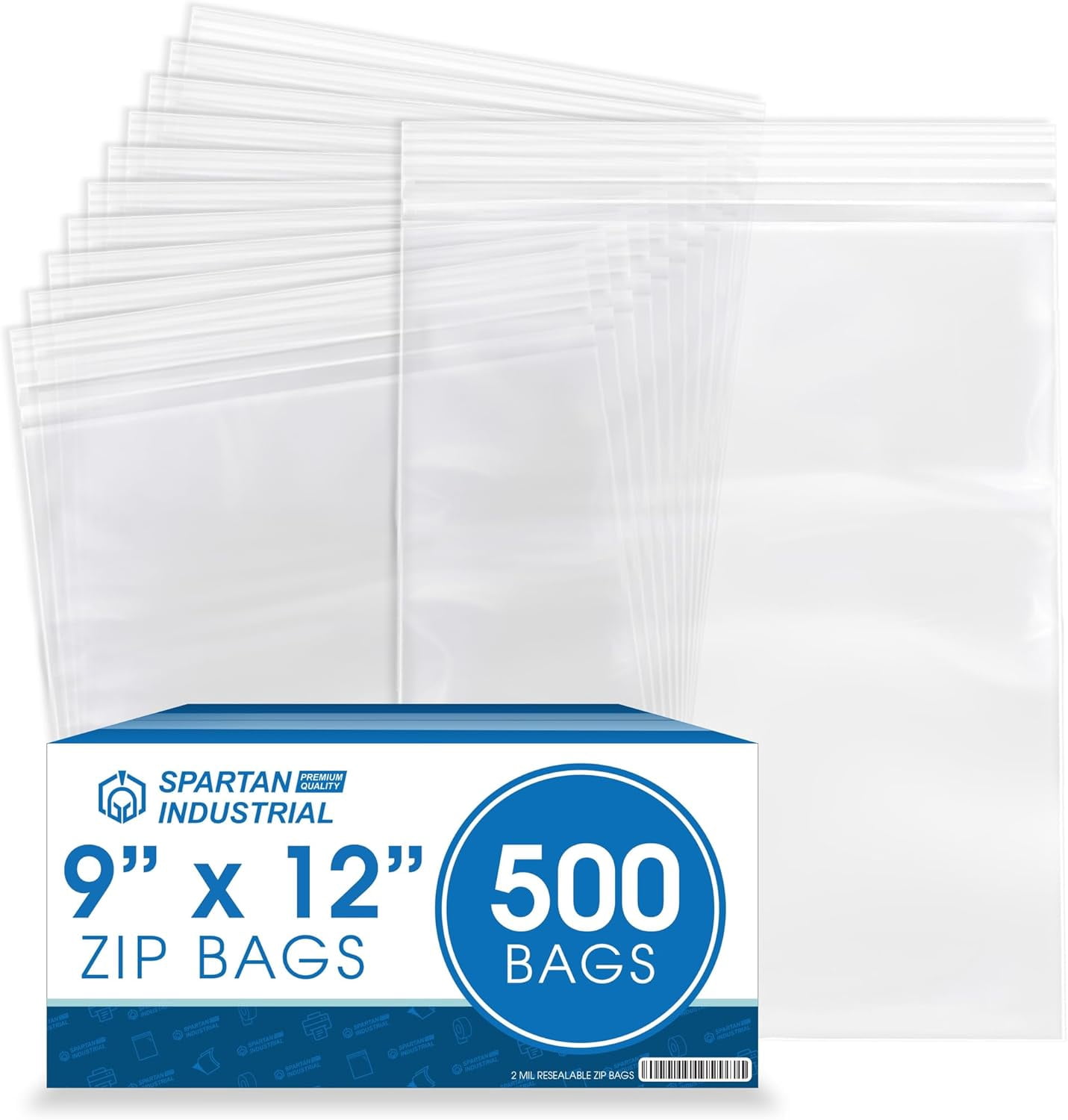 - 9” X 12” (500 Count) 2 Mil Clear Reclosable Zip Plastic Poly Bags ...
