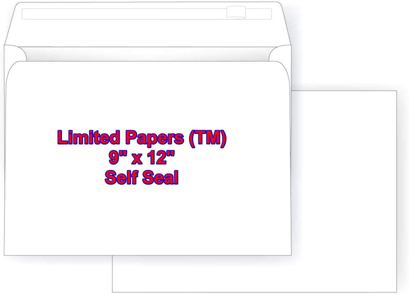 9 X 12 Inch, Booklet Envelope - Self Seal - 28 Pound White - Open End ...