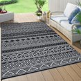 9 X 12 ft Plastic Black and White Rectangular Beach Front Porches Patio ...