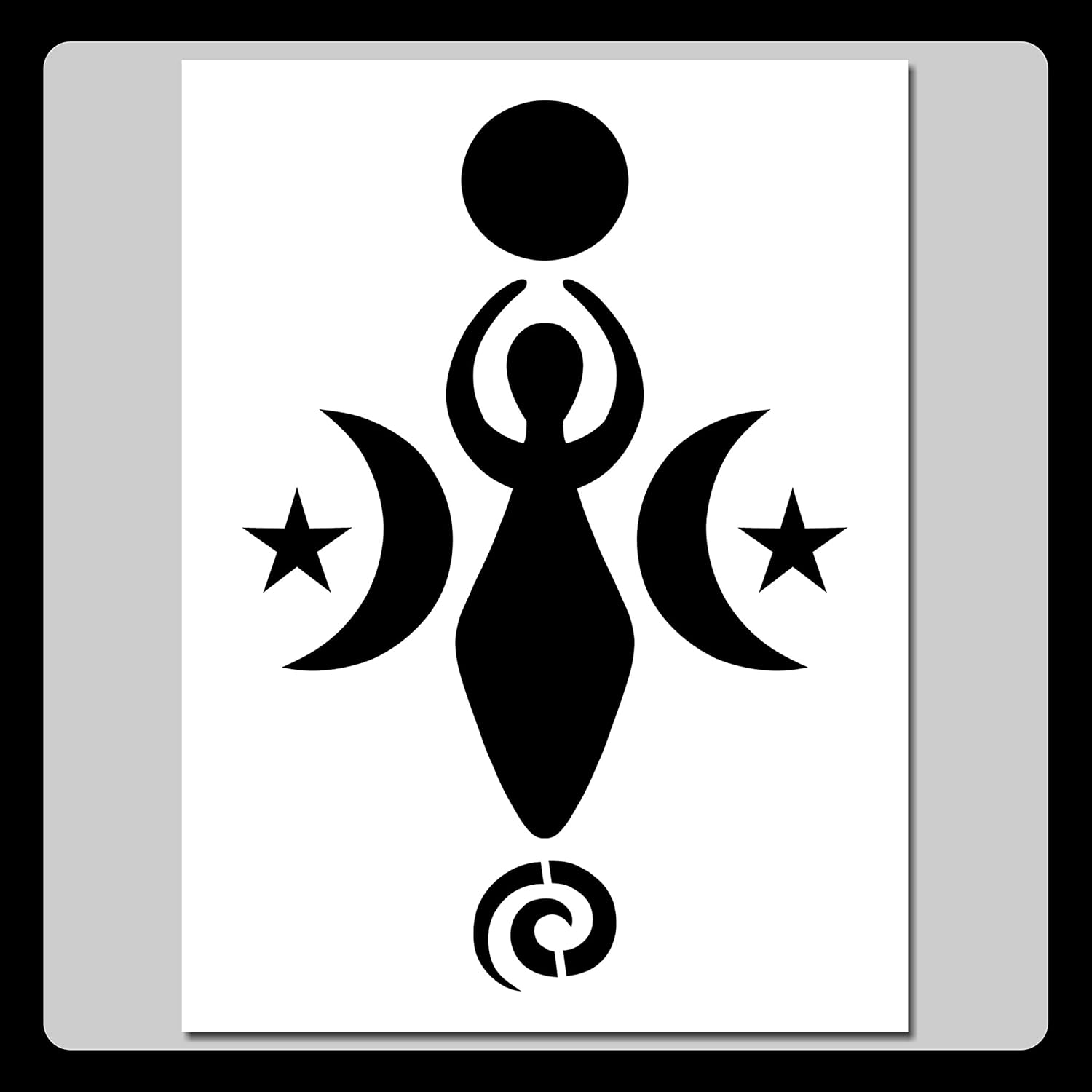 9 X 12-inch Wiccan Spiral Goddess Reusable Craft Stencil with Moons and ...
