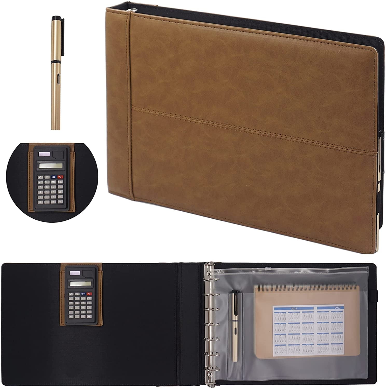 officeWerks 9" x 13", 7 Ring Executive Check Binder with Pen ...