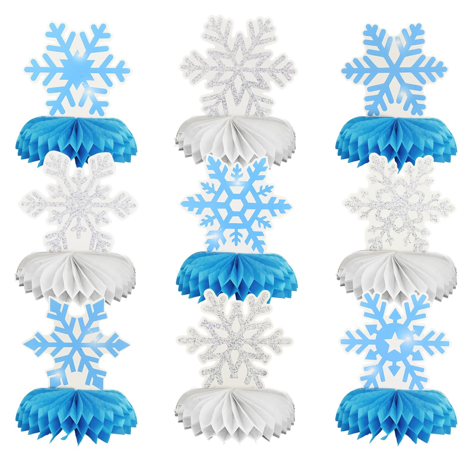 9 X Snowflake Honeycomb Table Centerpieces Winter Table Centerpieces ...