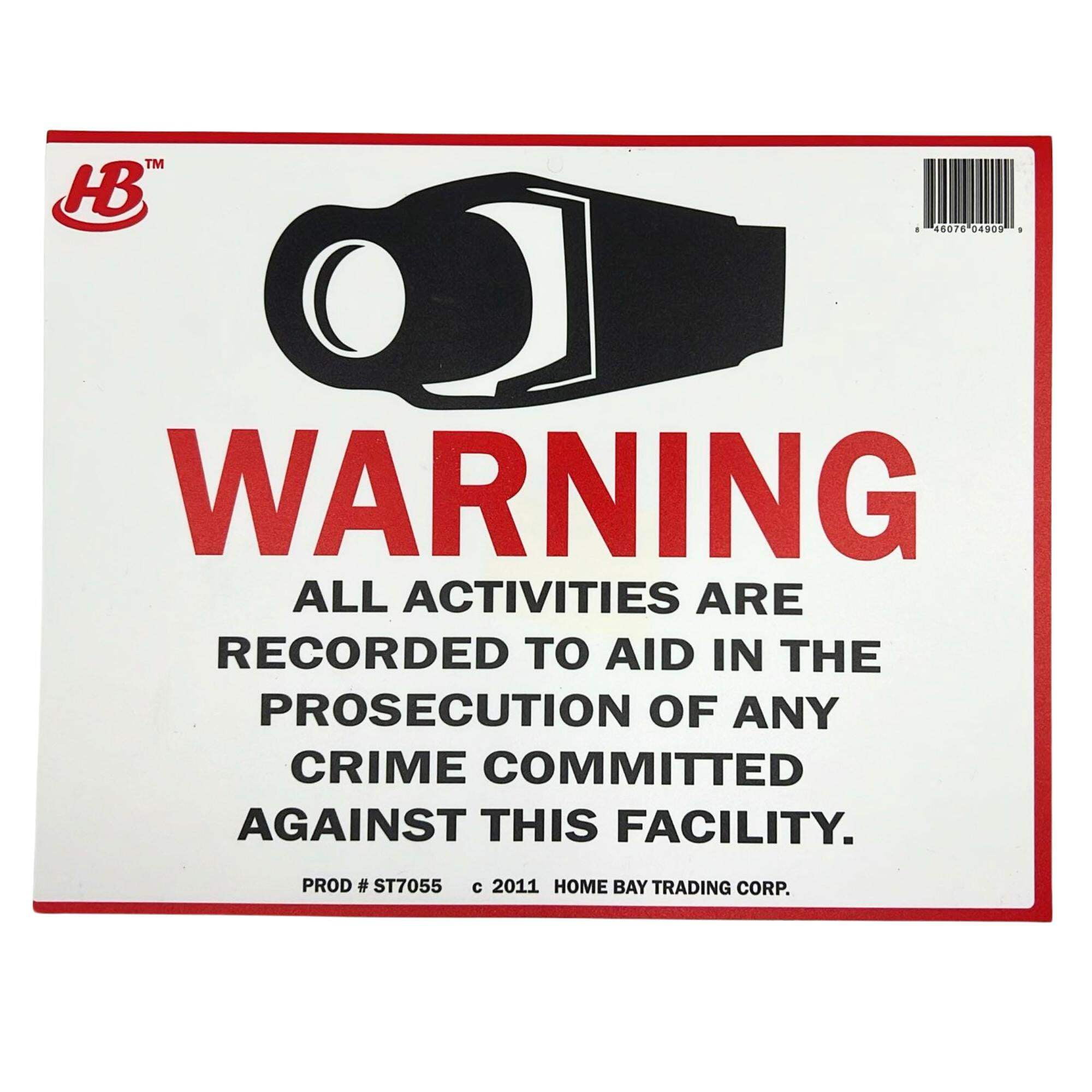 9"X12" "WARNING" Plastic Signage Sign-1CT - Walmart.com