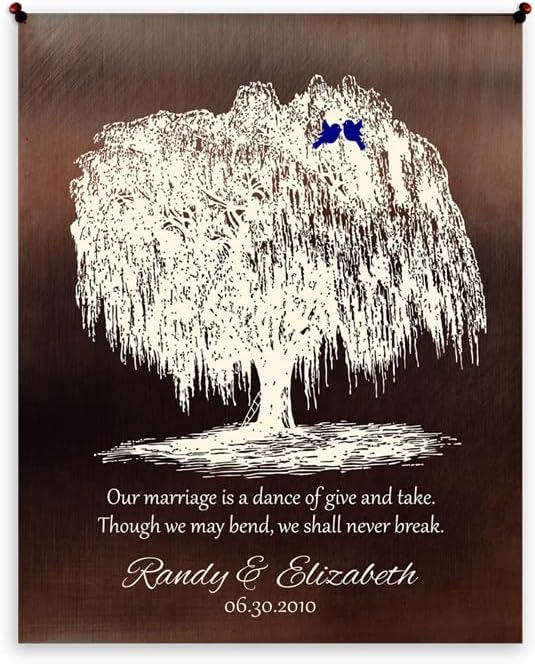 9 Year Anniversary Personalized Family Willow Tree Gift Faux Bronze ...