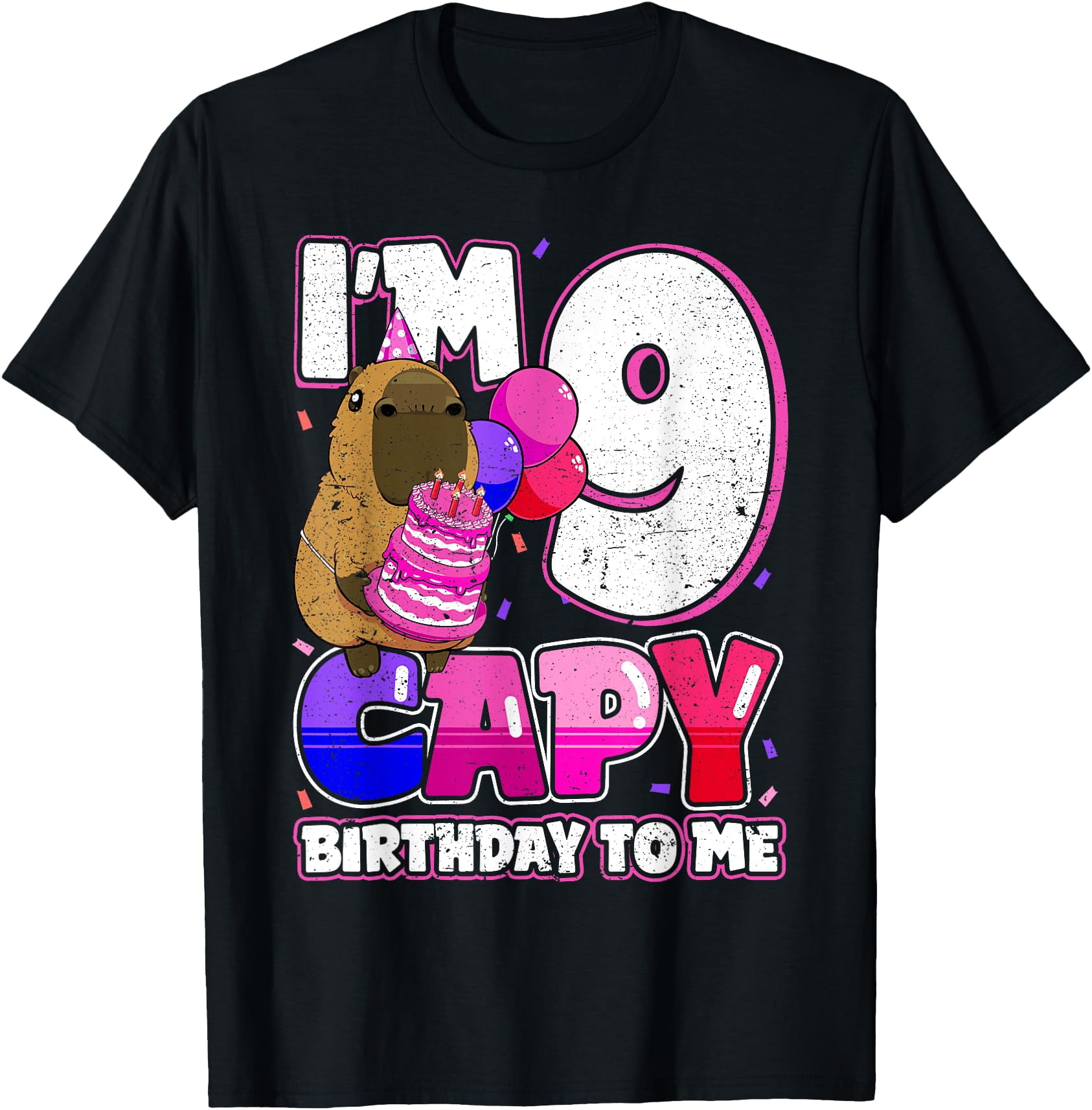 9 Years Capy Birthday To Me Women 9Th Birthday Capybara Unisex S-5XL T ...
