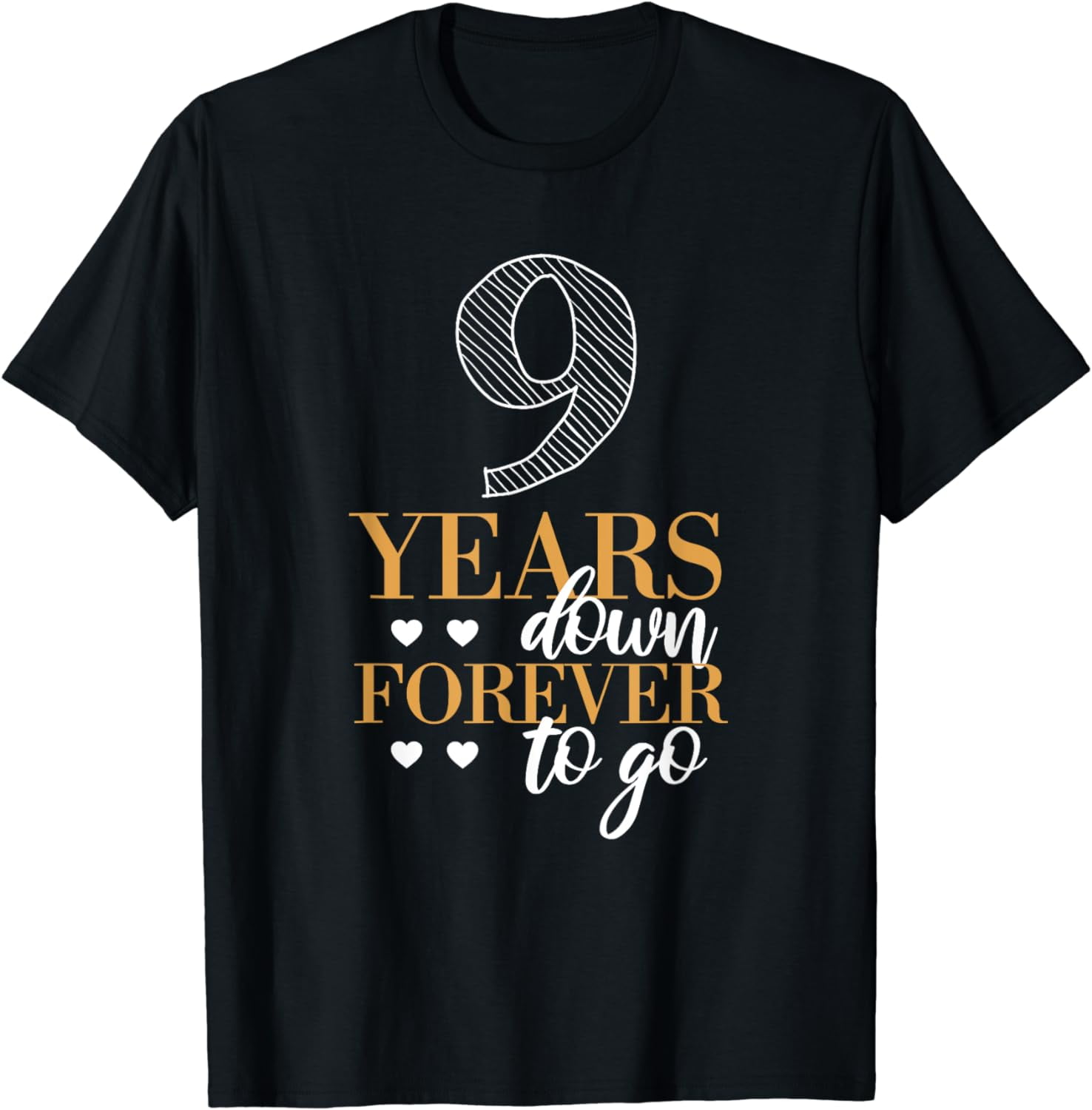 9 Years Down For Couples - 9th Wedding Anniversary T-Shirt - Walmart.com