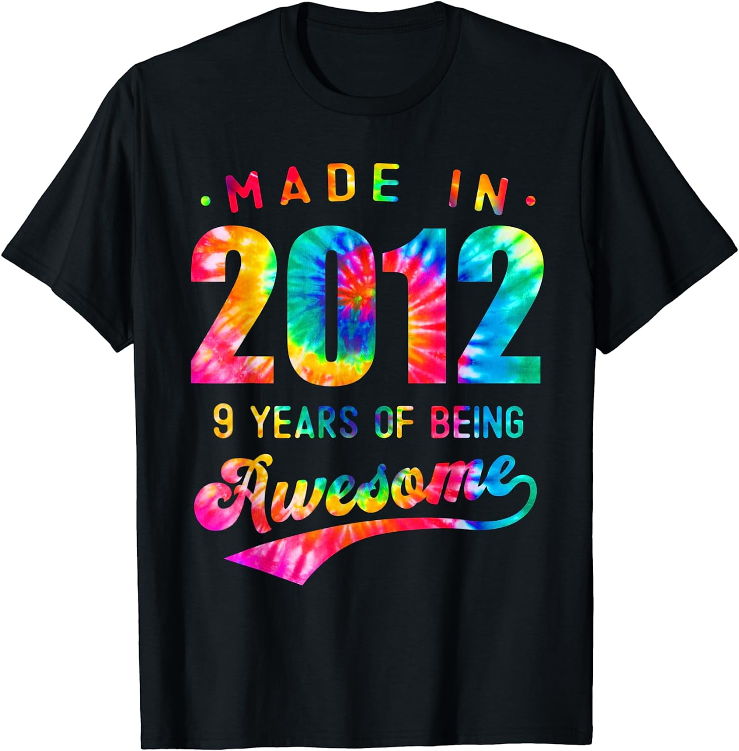 9 Years Old 9th Birthday 2012 Tie Dye Awesome T-Shirt - Walmart.com