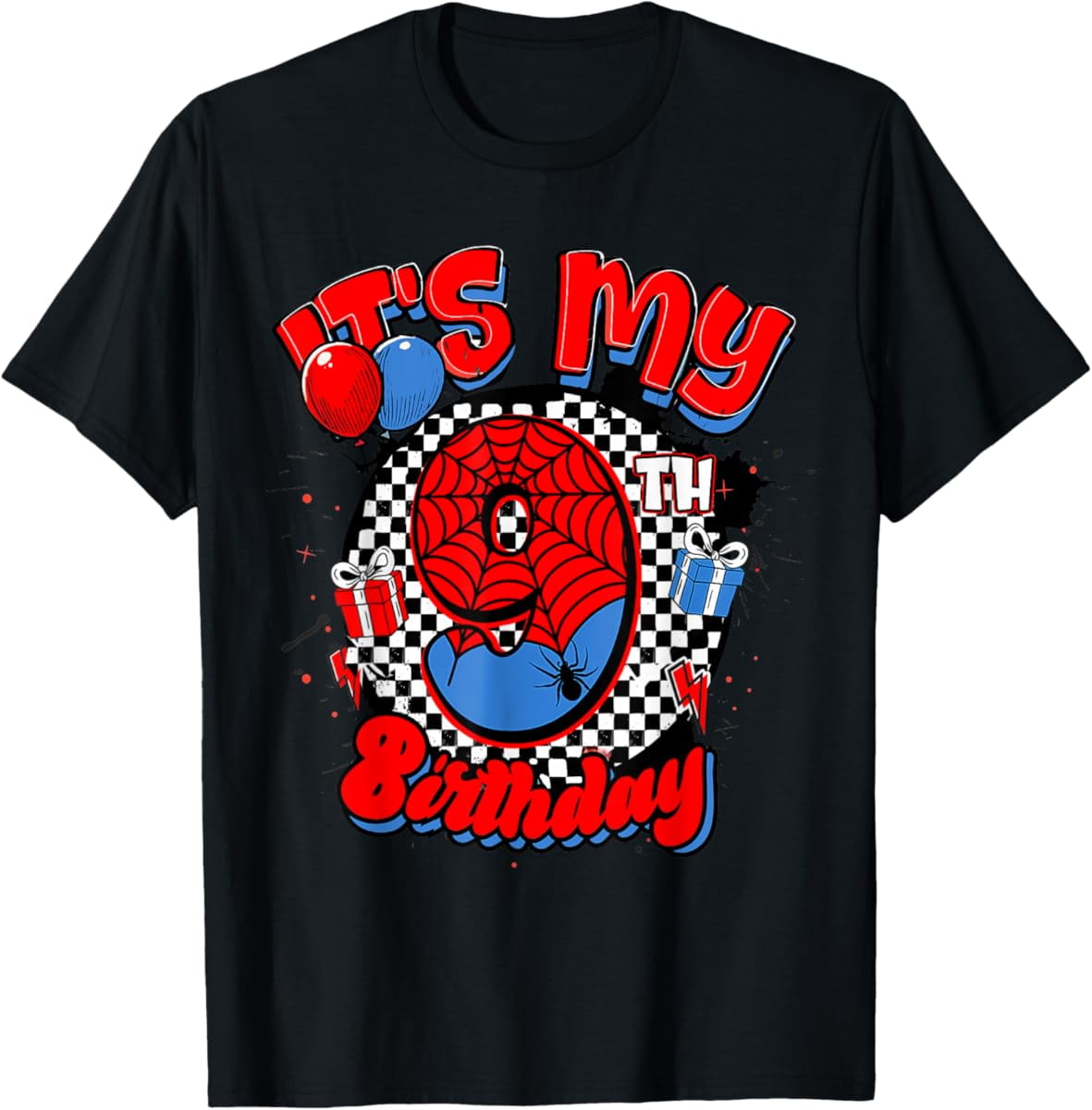 9 Years OldIt'S My 9Th Birthday Spider Party Theme Unisex Men Women T ...