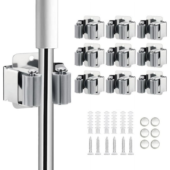 9 count Broom and Mop Holder, Garden Tool Organizer Rack Rake and ...