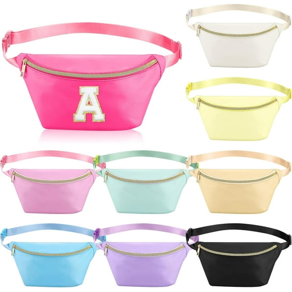 9 count Fanny Packs Nylon Bag Zipper Travel Running Bag with Adjustable ...