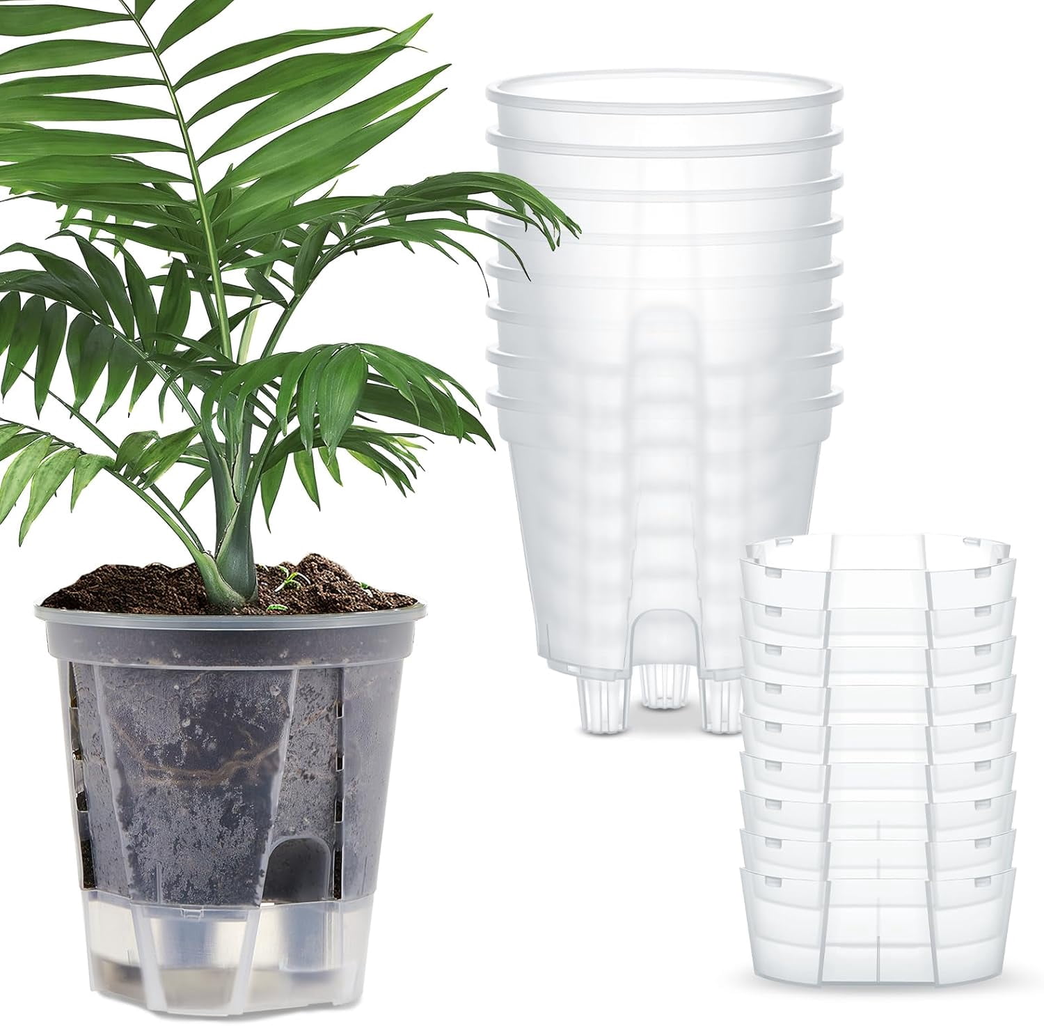 9 count Self Watering Pots for Indoor with Deep Reservoir and High ...