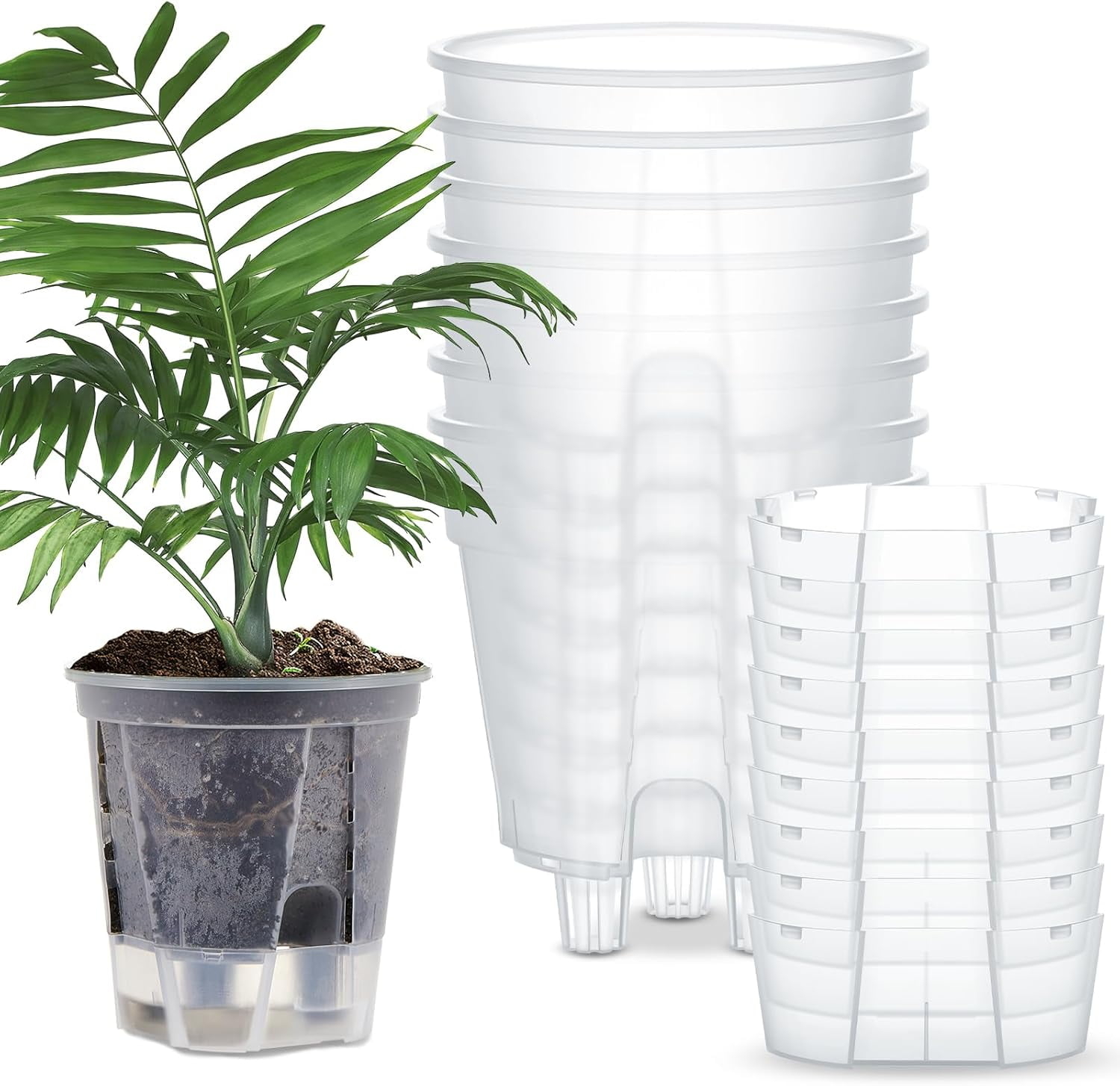 9 count Self Watering Pots for Indoor with Deep Reservoir and High ...