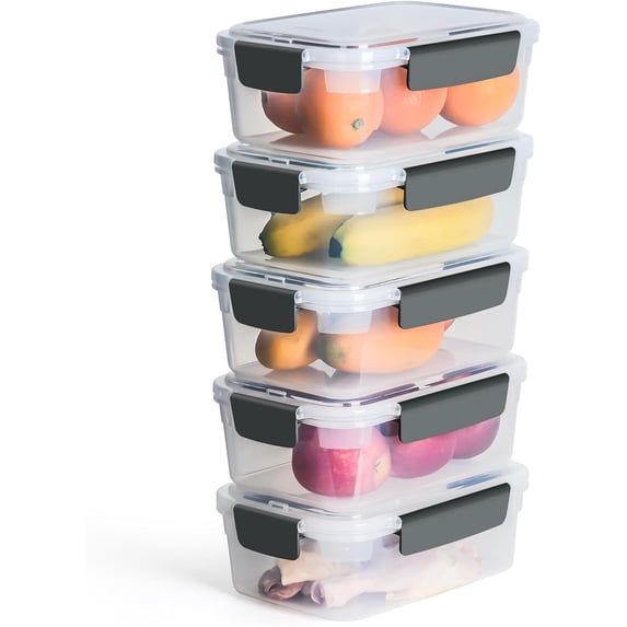 9 cup Plastic Food Storage Containers with Lids Nestable Freezer ...