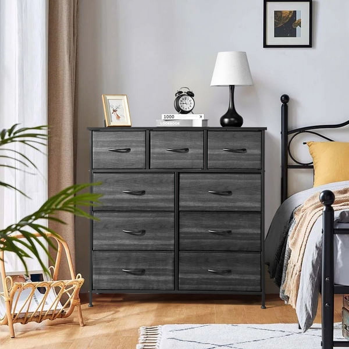 9 drawers, 6 large and 3 small, non-woven storage cabinets, cationic ...