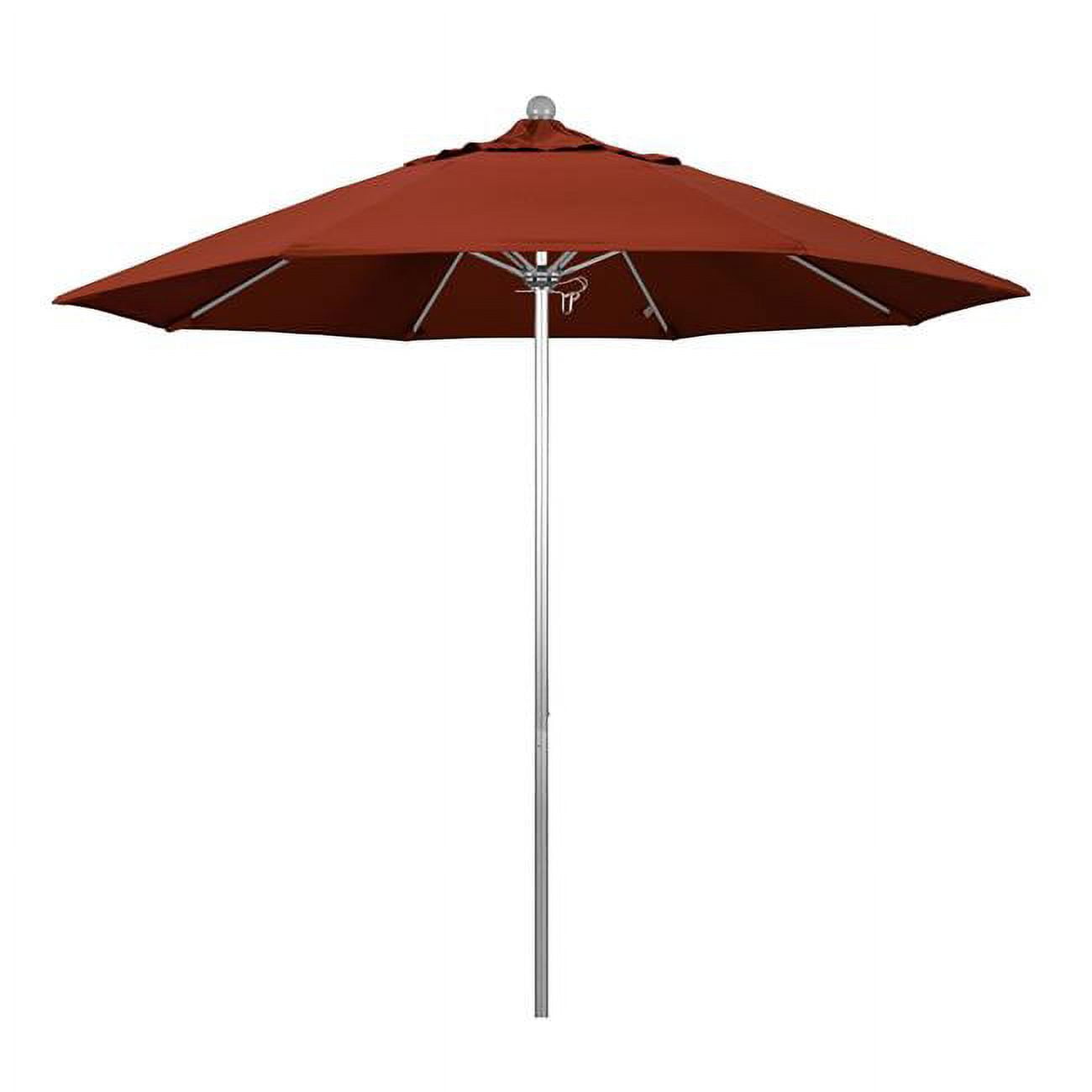 9 ft. Fiberglass Market Umbrella Pulley Open S Anodized-Sunbrella ...