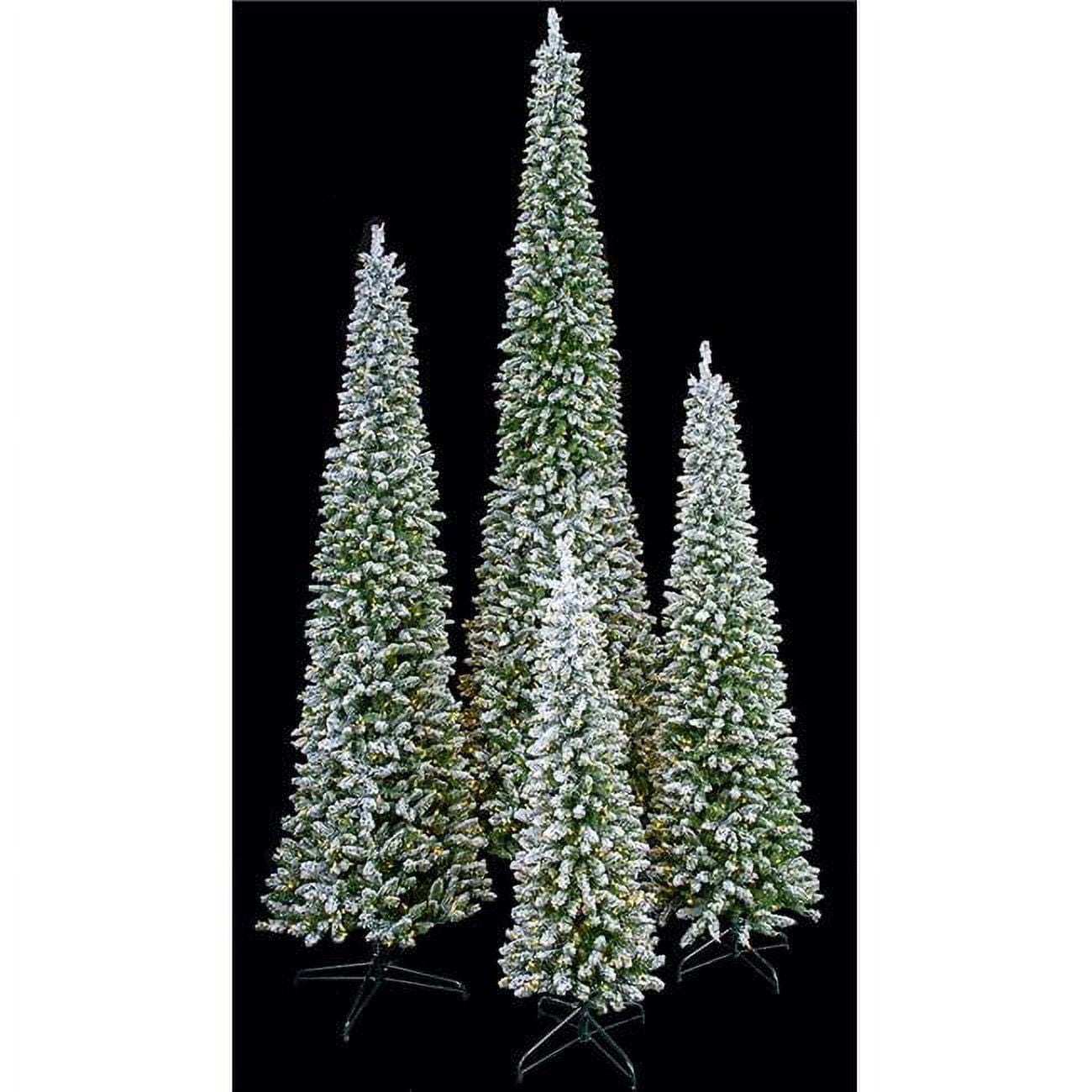 9 ft. Flocked Beaumont Pencil Trees with LED Lights - Walmart.com