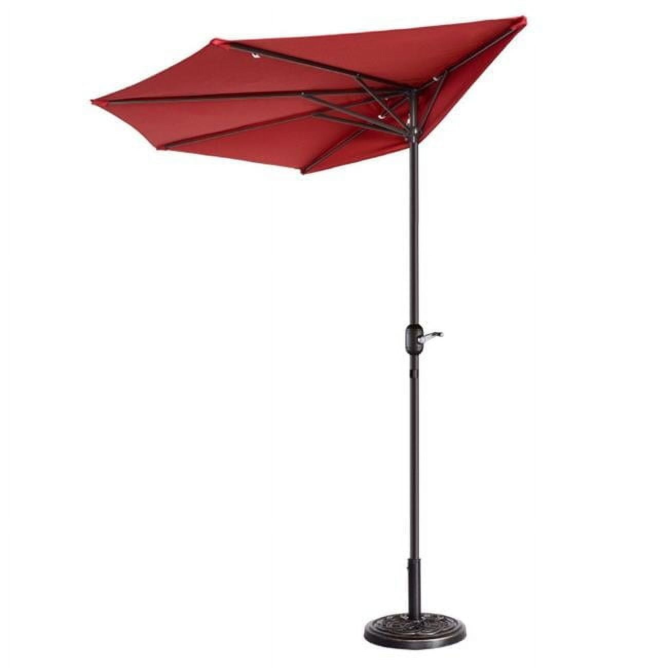9 ft. Outdoor Patio Half Umbrella with 5 Ribs - Red - Walmart.com