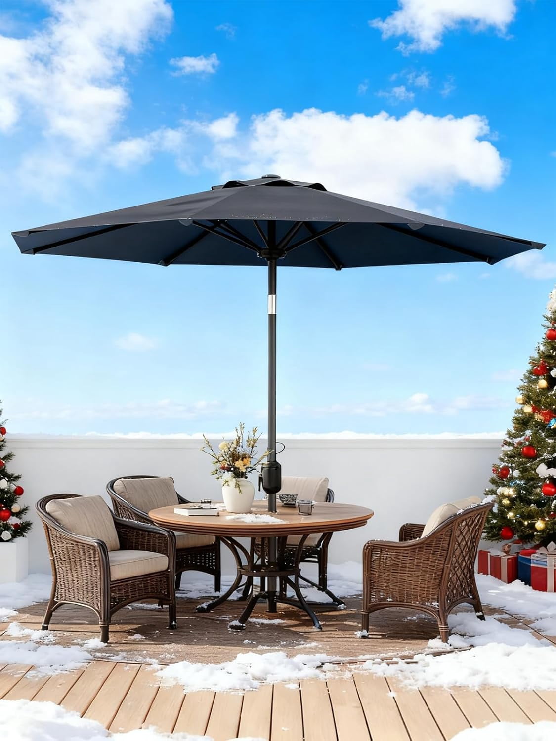 9 ft Patio Umbrella, Outdoor Table Market Umbrella with Push Button ...