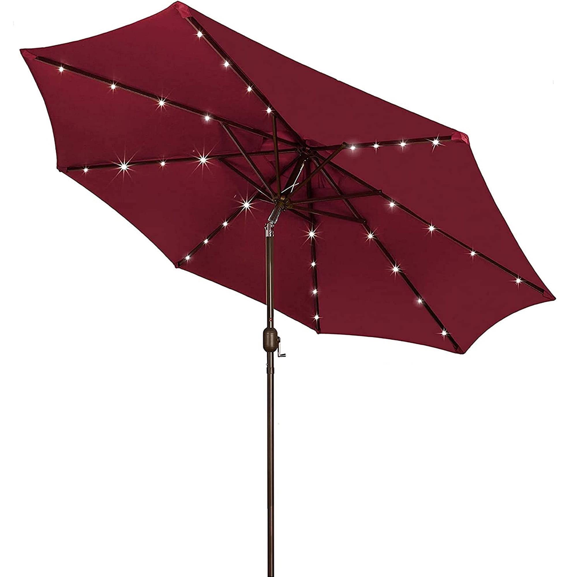 9 ft Patio Umbrella with Solar 32 LED Lights Clearance Outdoor Solar ...