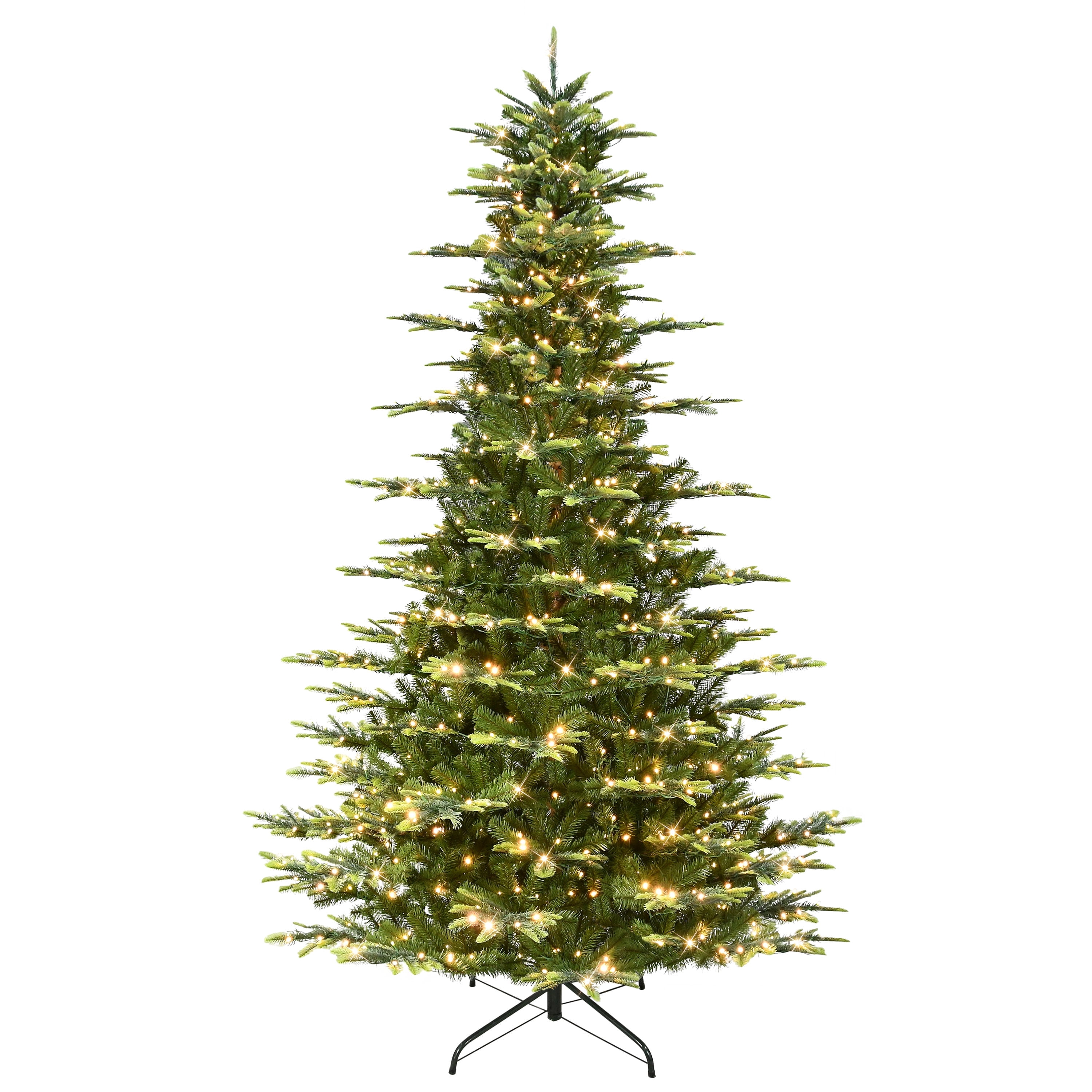 Puleo International 9 ft. Pre-Lit Aspen Fir Artificial Christmas Tree ...