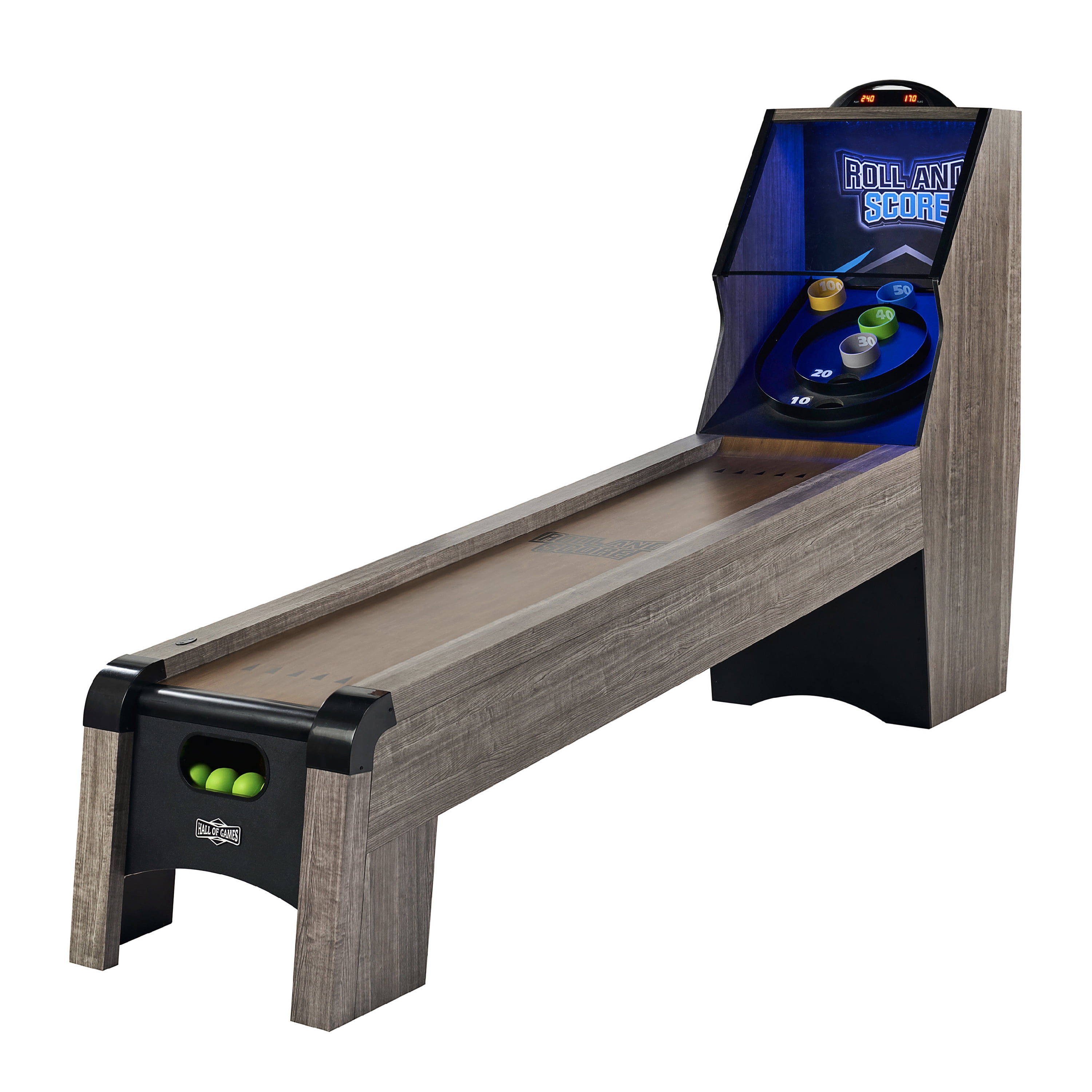 9 ft. Roll and Score Game with LED Lights and Electronic Scorer, Gray ...