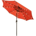 9 ft Solar Patio Umbrella with 32 LED Lights and 8 Iron Ribs Orange ...