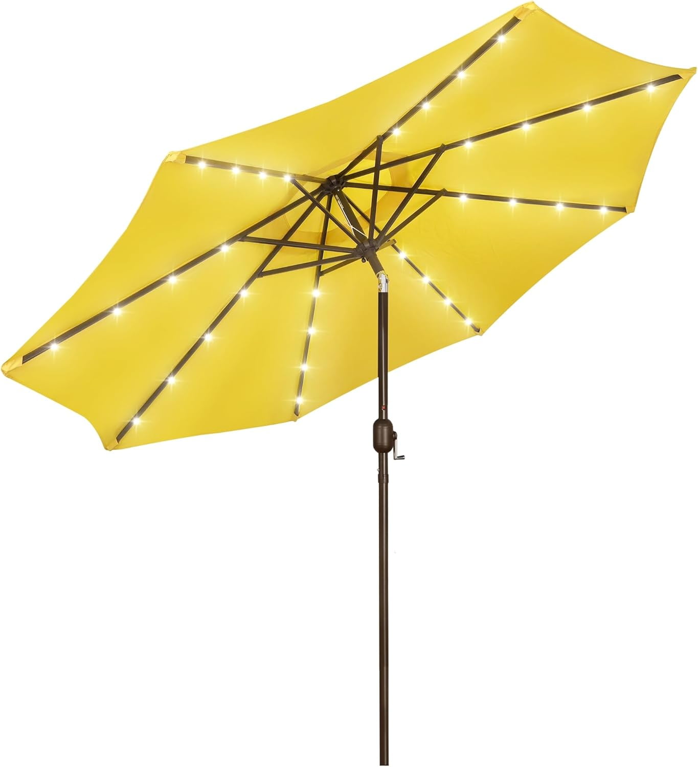 9 ft Solar Umbrella, 32 LED Lighted Patio Umbrella, Table Market ...