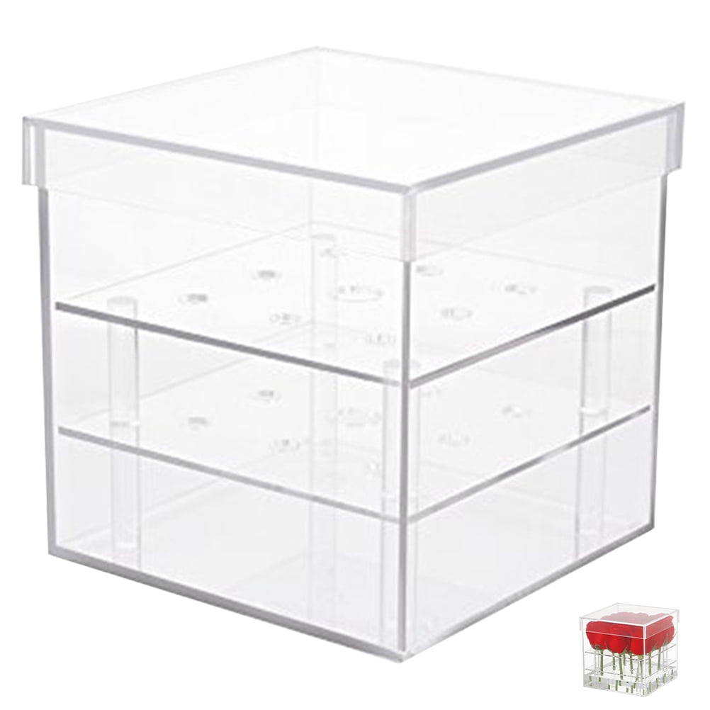 MERRYHAPY Acrylic Eternal Flower Box Practical Clear Storage Container ...