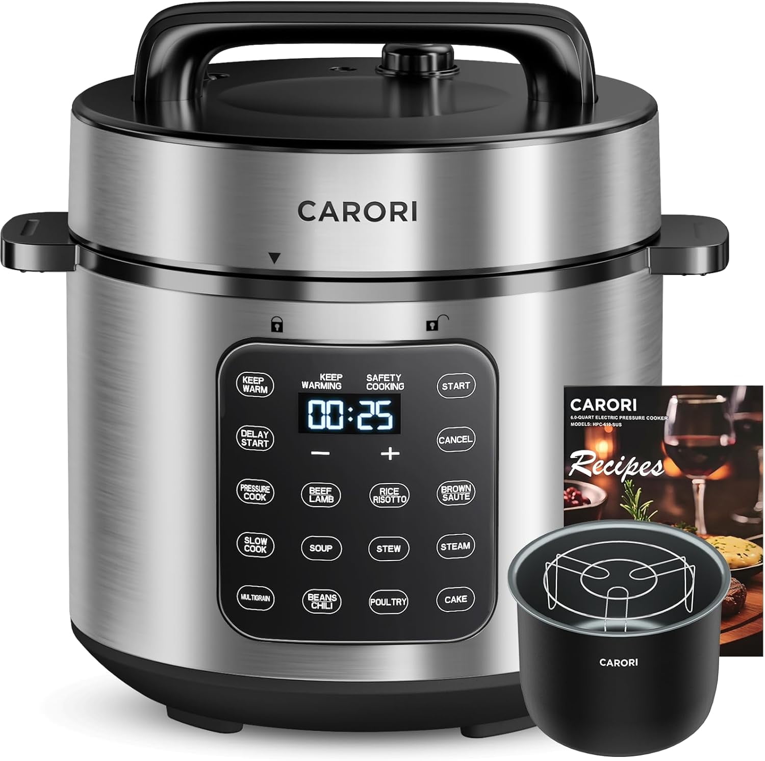 9-in-1 Electric Pressure Cooker 6 Qt, Programmable Multi-Function ...