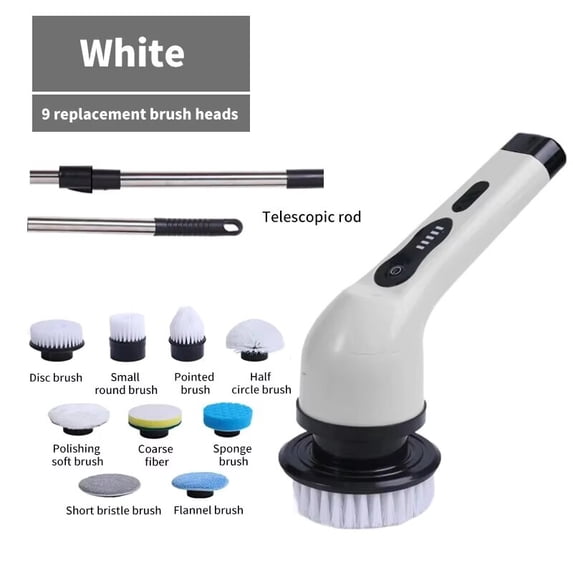 9 in 1 Electric Spin Scrubber Cordless Cleaning Brush Shower Scrubber ...