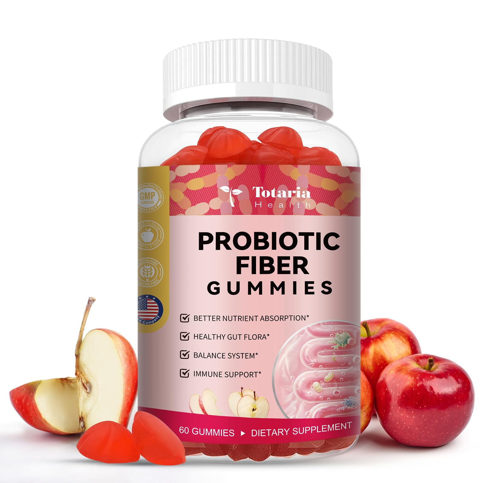 9-in-1 Probiotic Fiber Gummies for Adults & Teens 16G Fiber per Serving ...
