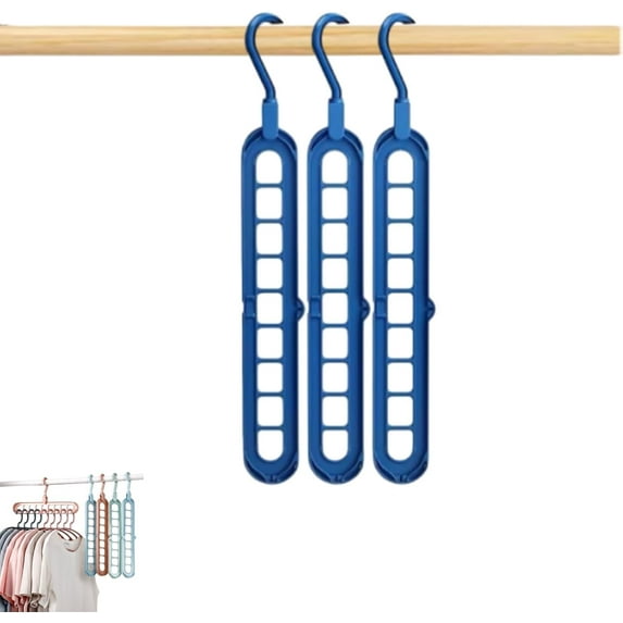 9 in 1 Smart Hanger Pro, 9 Holes Rotate Anti-Skid Folding Hangers with ...