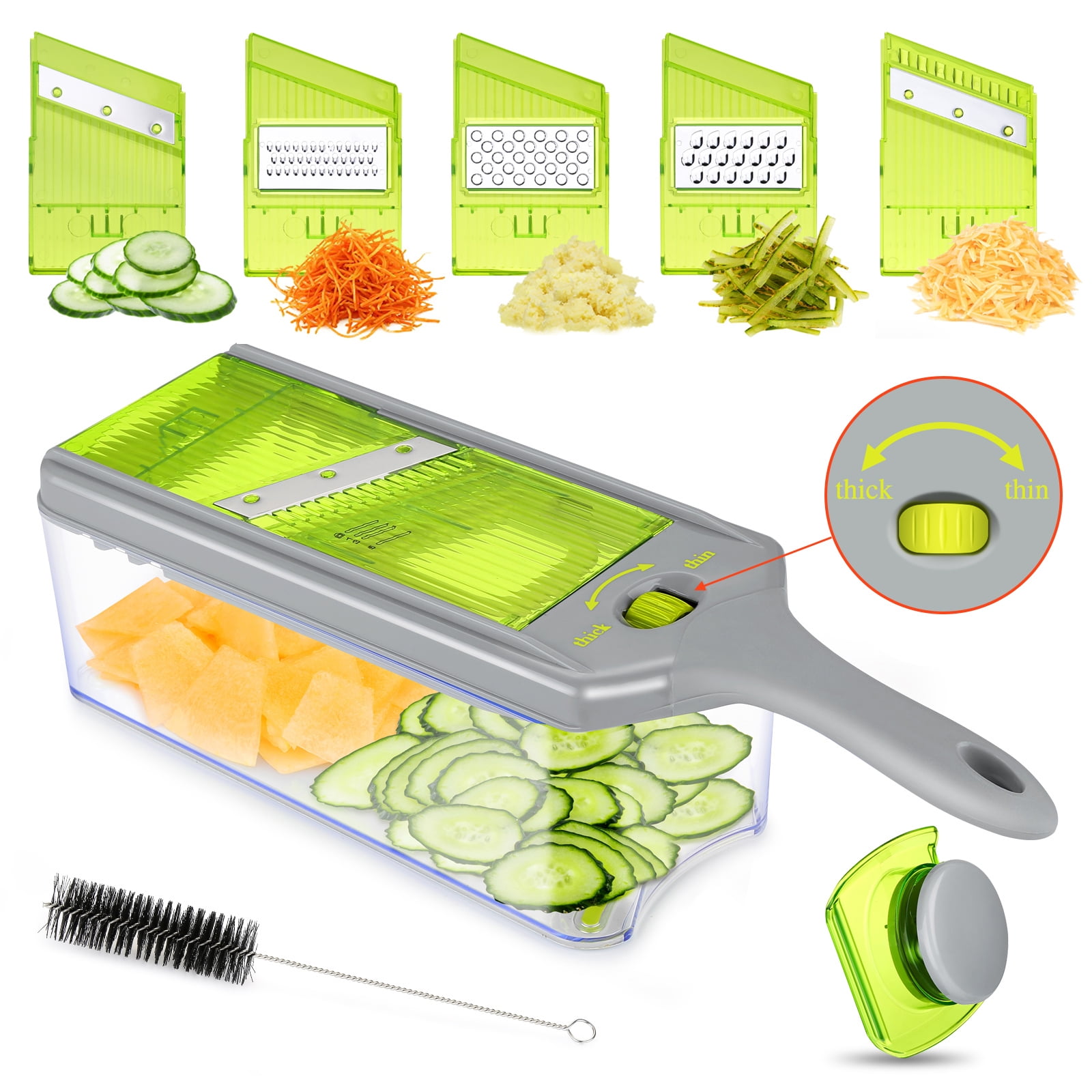 9 in 1 Vegetable Chopper & Mandoline Slicer, Adjustable Thickness ...
