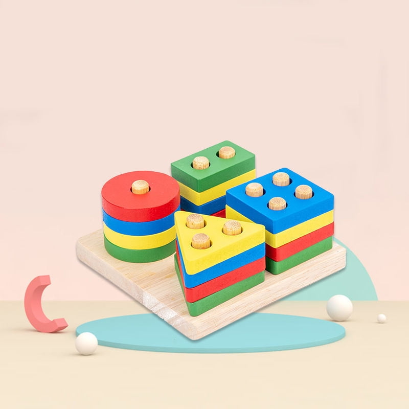 9 in 1 Wooden Montessori Toys Rattle Bell Drum Column Set Musical ...