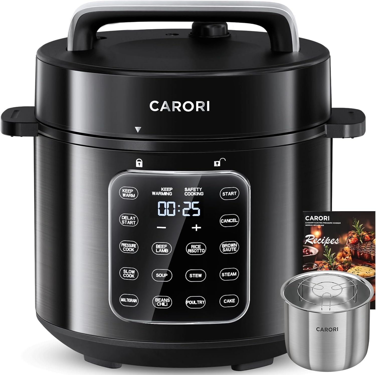 9-in-1 Electric Pressure Cooker 6 Qt, Stainless Steel Inner Pot ...