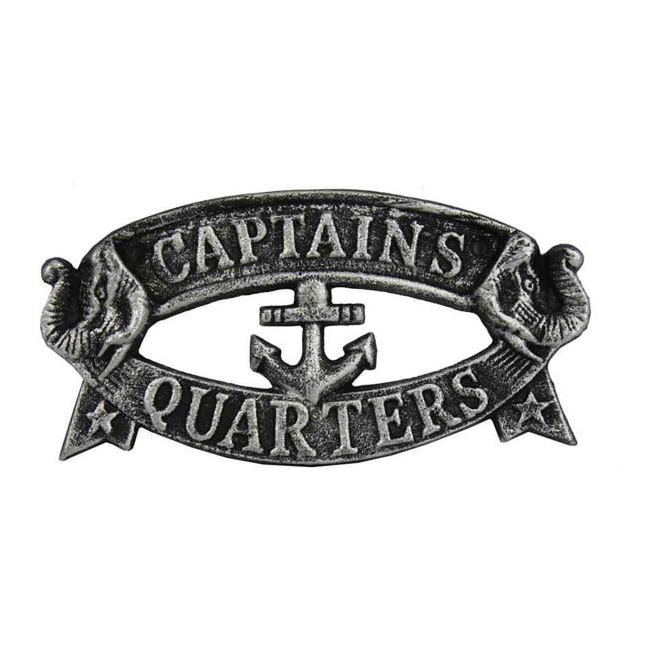 9 in. Cast Iron Captains Quarters Sign - Antique Silver - Walmart.com