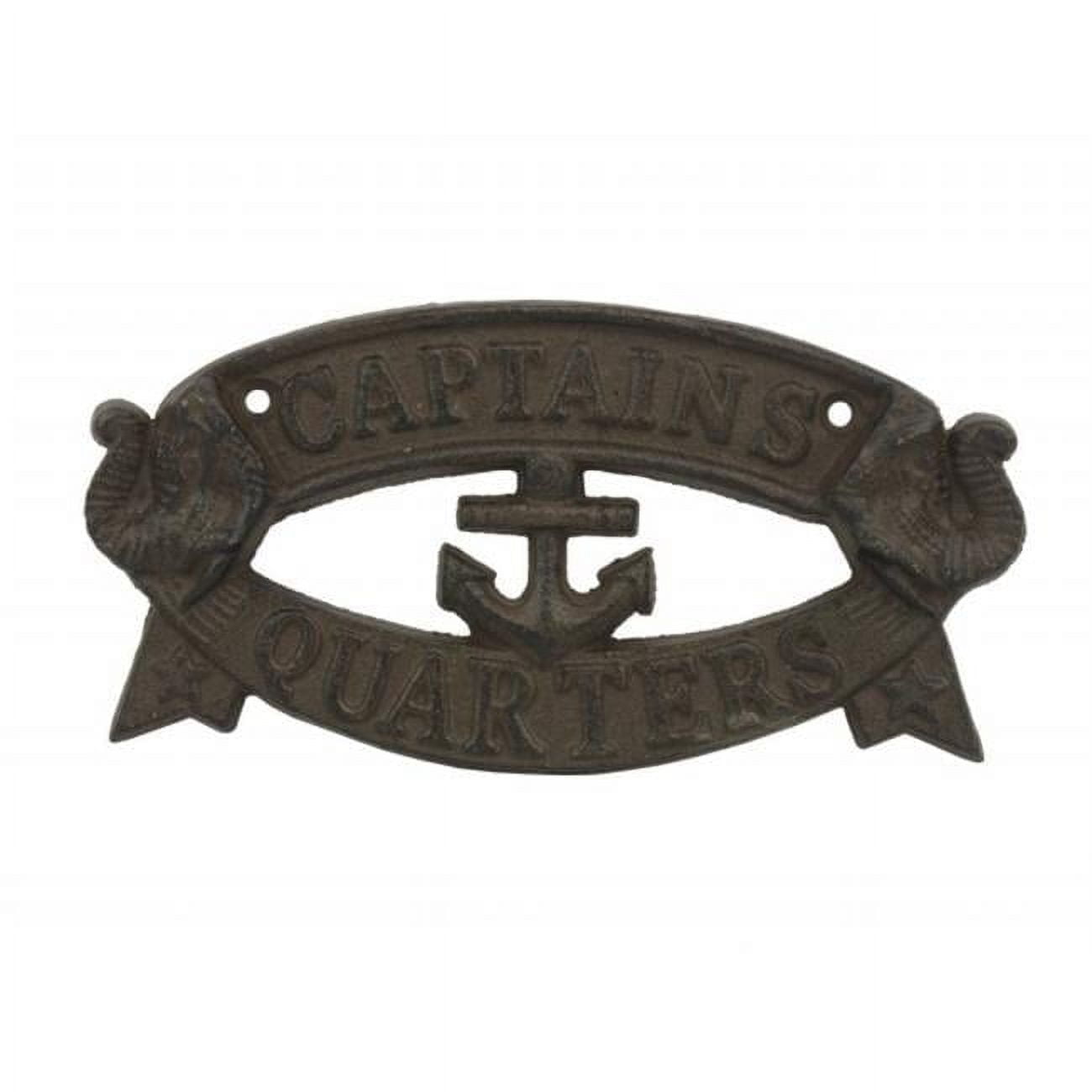9 in. Cast Iron Captains Quarters Sign - Walmart.com