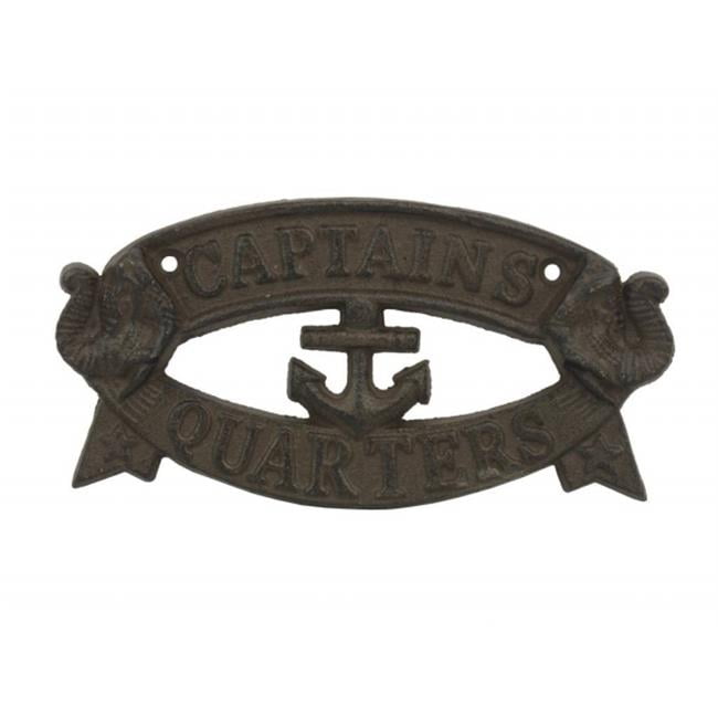 9 in. Cast Iron Captains Quarters Sign - Walmart.com