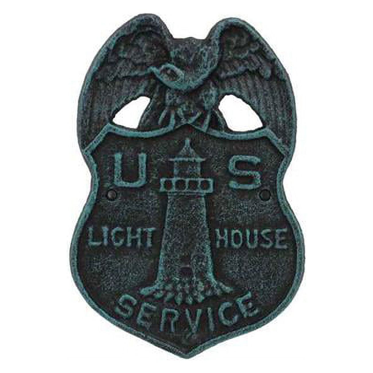 9 in. Cast Iron Us Lighthouse Service Sign - Seaworn Blue - Walmart.com