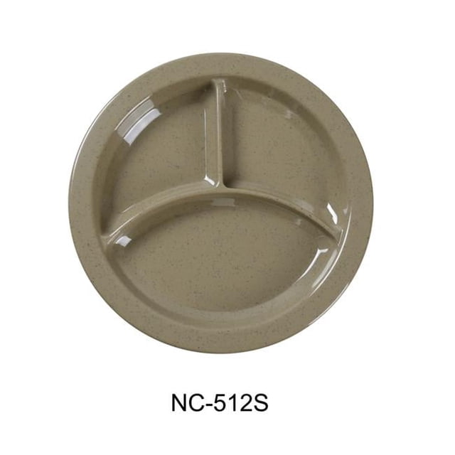9 in. Compartment Collection 3-Compartment Plate with Deep Beveled Foot ...