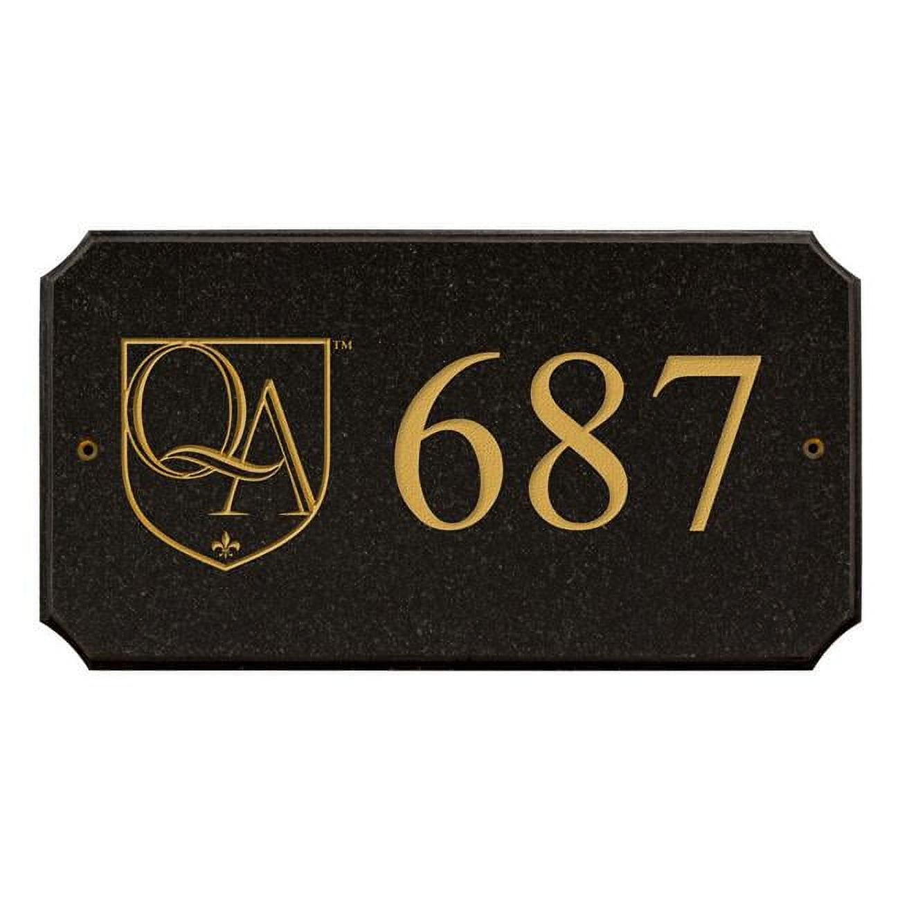 9 in. Executive Cut Corner Rectangle Polished Black Stone Color Solid ...