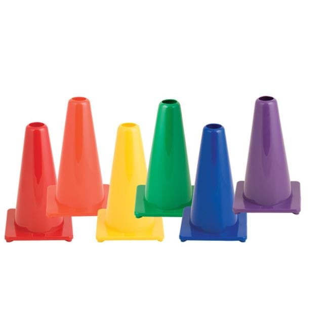 9 in. Hi Visibility Flexible Vinyl Cone Set - Multicolor - Set of 6 ...