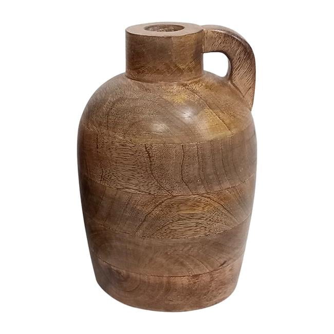 9 in. Mango Wood Jug Vase with Handle, Brown - Walmart.com