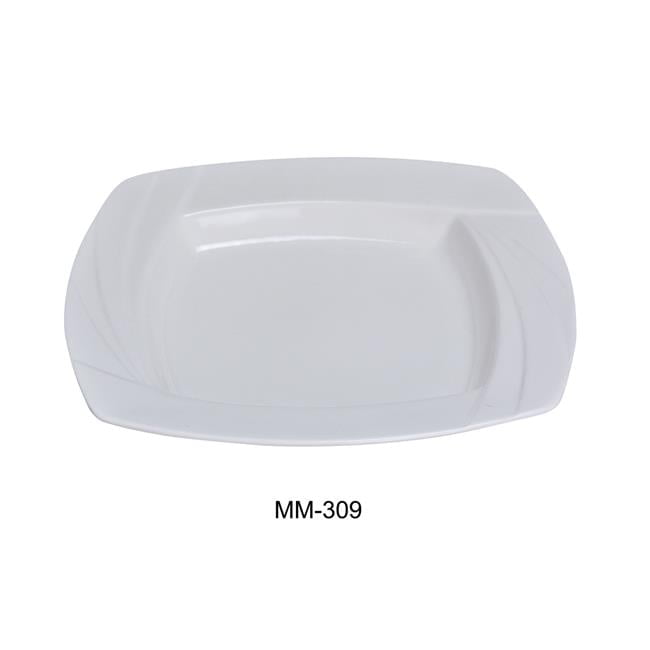 9 in. Miami Porcelain Square Soup Plate, Bone White - 12 oz - Pack of ...